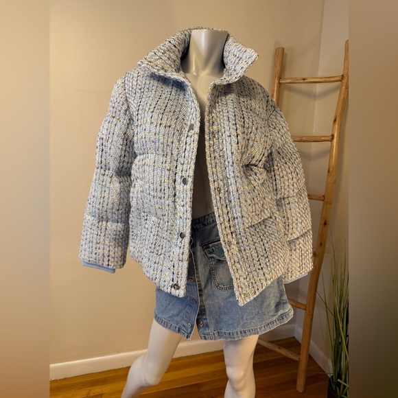 Express | Jackets & Coats | Express Puffer Jacket Metallic Tweed Medium ...
